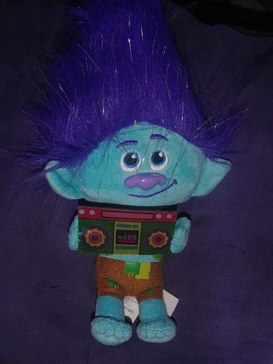 Dreamworks | Toys | Dreamworks Blue Plush Troll With Purple Hair And ...